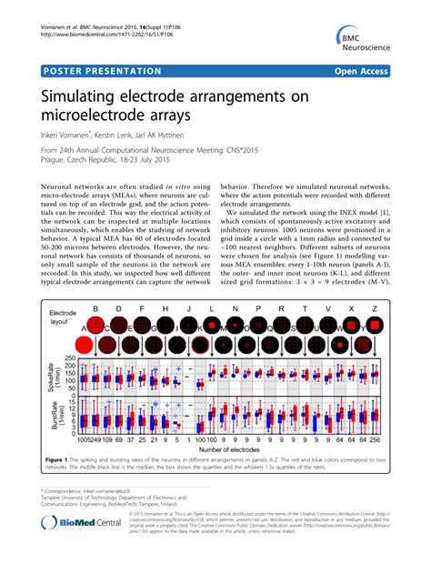 Pdf Simulating Electrode Arrangements On Microelectrode Arrays