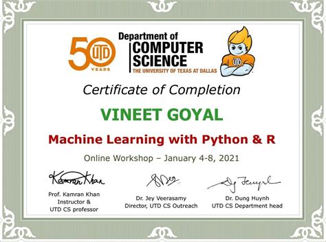 Utdcs Machinelearning Datascience Computerscience Python Vineet Goyal