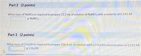 Solved Question Points Preparing A Given Volume Of A Chegg