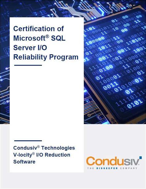 Certification Of Microsoft® Sql Server I O Reliability Program Free Article