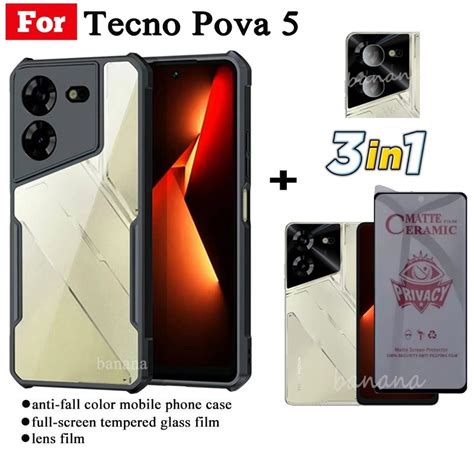 In Tecno Pova Shockproof Phone Case For Tecno Pova Pova Anti Spy Soft Ceramic Matte
