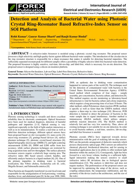 Pdf Detection And Analysis Of Bacterial Water Using Photonic Crystal