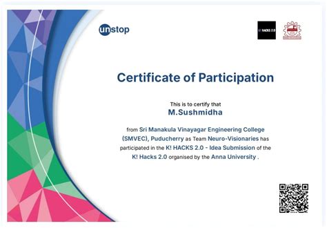 Sushmidha M On Linkedin Khacks2 Innovation Hackathon Tech