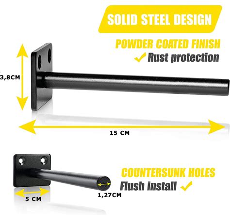 Mua Bộ 4 Chốt âm Kệ Treo Tường Pát âm đỡ Kệ Trang Trí Bằng Thép đặc 15cm Kèm Phụ Kiện Vít Tắc