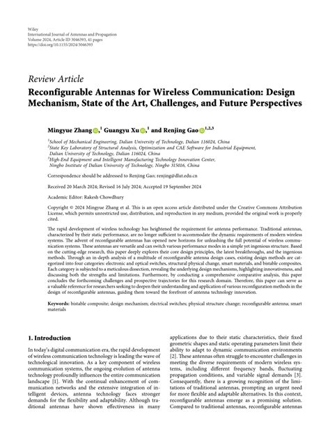 Pdf Reconfigurable Antennas For Wireless Communication Design
