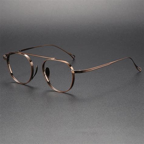 Japan Luxury Brand Design Mens Handmade Retro Aviation Style Titanium Frame Glasses Women Oval