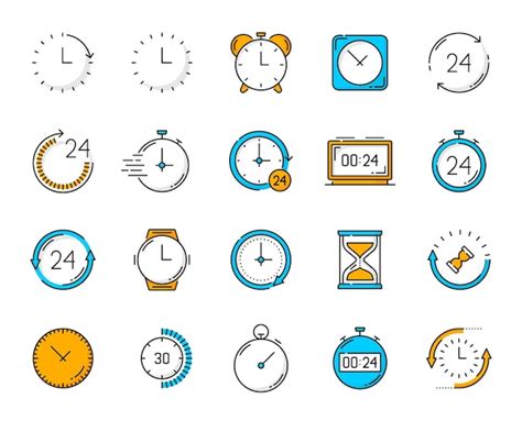 Premium Vector Alarm Clock Stopwatch Timer Calendar Icons