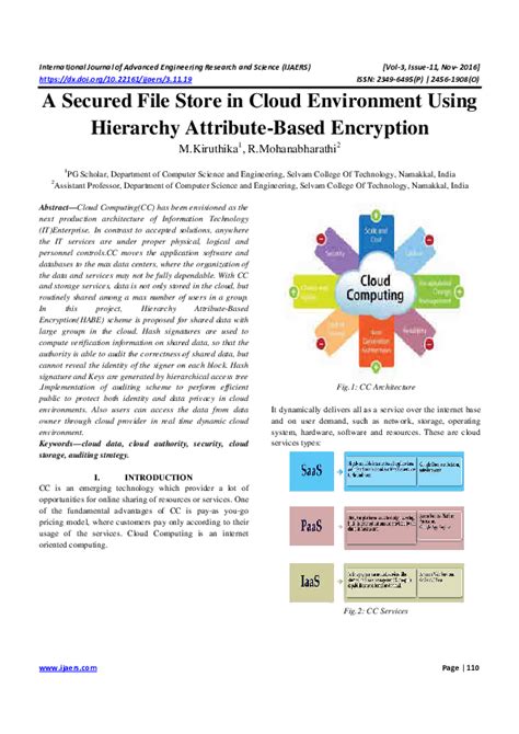 Pdf A Secured File Store In Cloud Environment Using Hierarchy Attribute