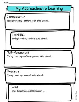 IB PYP Approaches To Learning Reflection Sheet By Inquiry Lane TpT