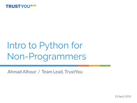 Intro To Python For Non Programmers Ppt