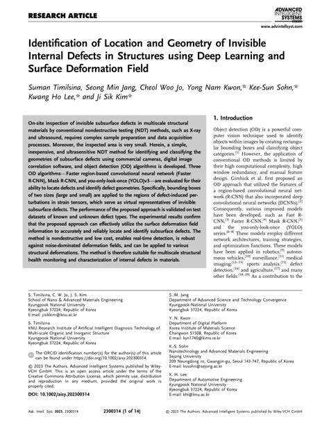 Pdf Identification Of Location And Geometry Of Invisible Internal