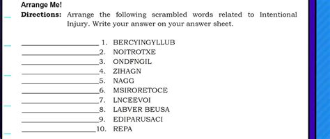 Arrange Me Directions Arrange The Following StudyX
