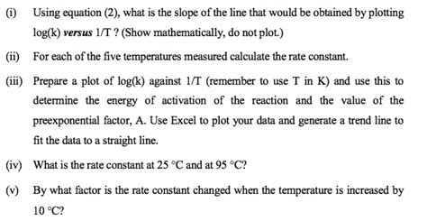 Solved Using Equation 2 What Is The Slope Of The Line That Would Be