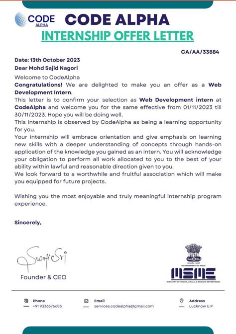 Mohd Sajid Nagori On Linkedin Codealpha
