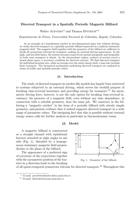 Pdf Directed Transport In A Spatially Periodic Magnetic Billiard