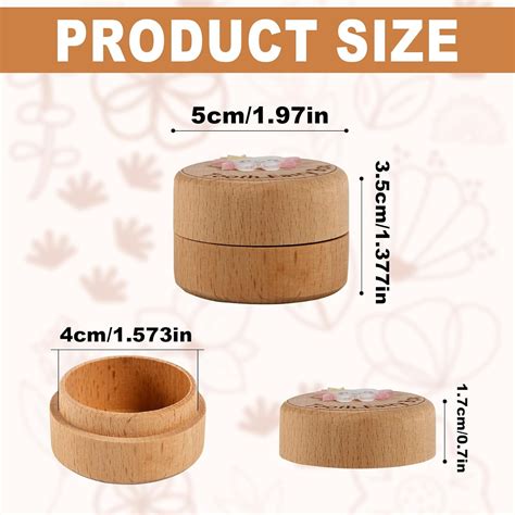 Peutier Tooth Fairy Box Wooden Tooth Holder Cute Tooth Box Keepsake