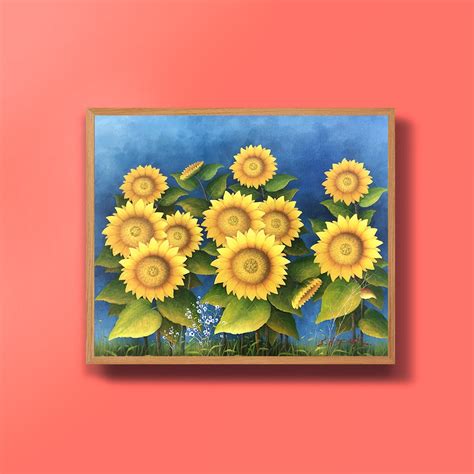 캔버스액자 유화그림 작은송이 해바라기그림 10호 이랜드몰