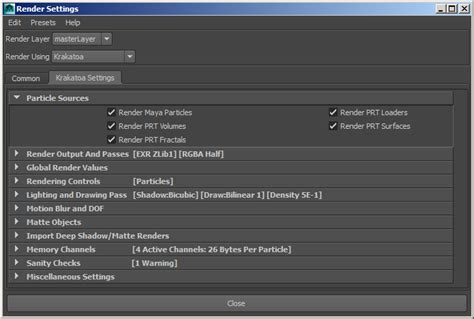Render Settings Krakatoa For Maya — Krakatoa 17x Documentation