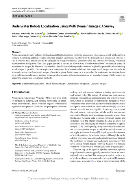 Pdf Underwater Robots Localization Using Multi Domain Images A Survey