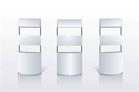 사실적인 프로모션 카운터 테이블 컬렉션 벡터 일러스트레이션 형판에 대한 스톡 벡터 아트 및 기타 이미지 형판 전시회 판매 시점 관리 Istock