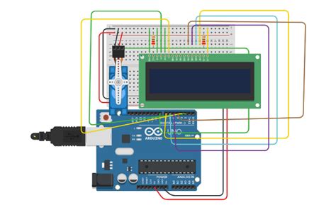 Circuit Design Servo Lcd Tinkercad