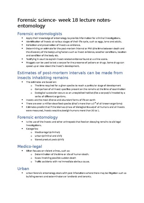 introduction to forensic science notes