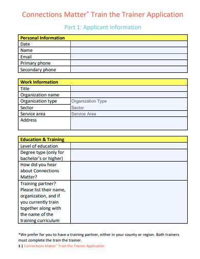 Free 33 Trainer Application Samples In Pdf Ms Word