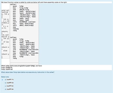 Solved We Have Function Callee Is Called By Caller As Below