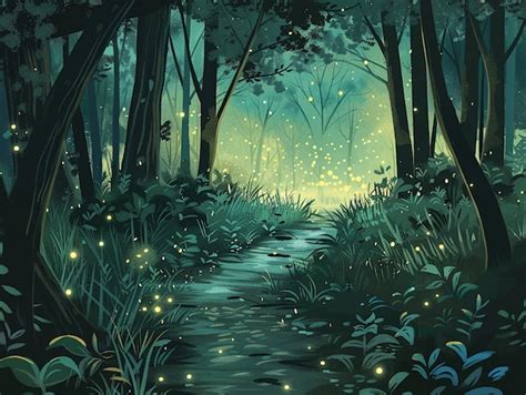 정글 풍경 만화 Ai 생성 이미지