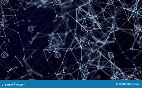 Slowly Moving Connecting Particles Complex Structure Abstract Animated Background Stock