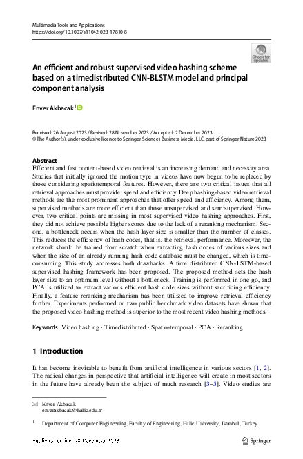 pdf an efficient and robust supervised video hashing scheme based on