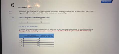 solved check my work 6 problem 2 7 algo the following