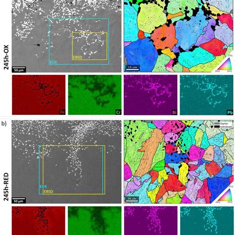 SEM EDX Maps Showing Elemental Distributions Of Fe Red Pb Cyan Download Scientific