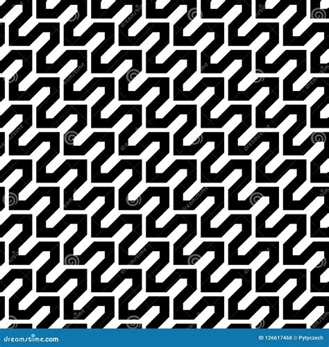 Abstract Seamless Pattern Background Maze Of Black Geometric Design Elements Isolated On White