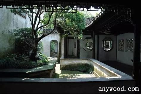 建筑的一部分传统天井批木网 木业大全 批木网
