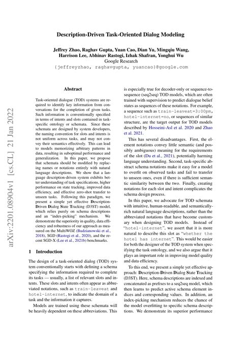 Pdf Description Driven Task Oriented Dialog Modeling