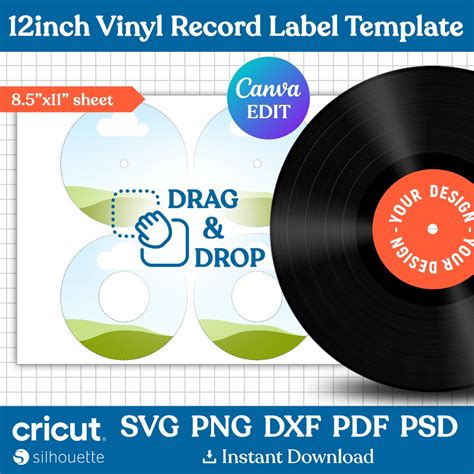 12 Inches Vinyl Record Template Vinyl Record Label Template Record