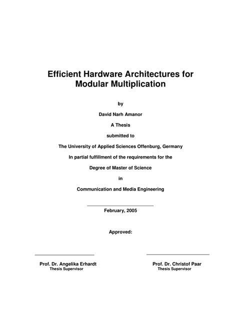 pdf efficient hardware architectures for modular multiplication on fpgas