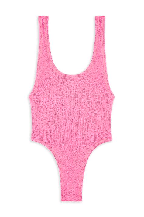 Ruby Swimsuit One Piece Hot Pink Crinkle Fabric Reina Olga
