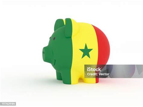 금융 저축 돈 흰색 배경에 돼지 저금통 세네갈 국기입니다 3d 그림 경제에 대한 스톡 사진 및 기타 이미지 경제 관광객 귀여운 Istock