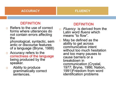 Accuracy Vs Fluency Ppt