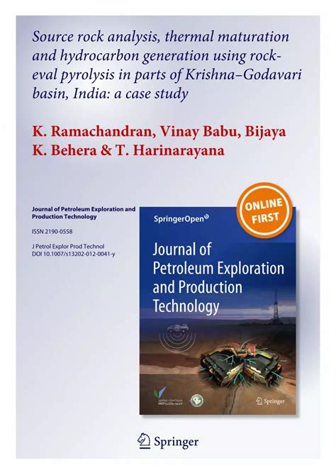 Pdf Source Rock Analysis Thermal Maturation And Hydrocarbon Generation Using Rock Eval