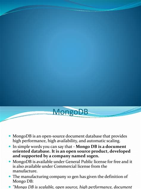 Mongo Db Pdf Mongo Db Data Type