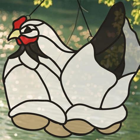 Chicken Stained Glass Etsy