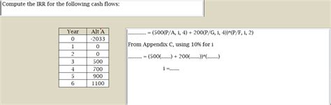 Solved Compute The Irr For The Following Cash Flows