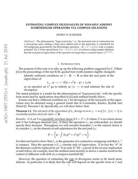 pdf estimating complex eigenvalues of non self adjoint schrödinger