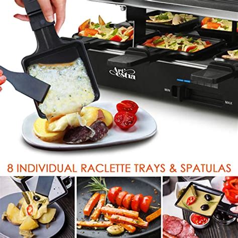 Artestia 1200w Raclette Table Grill With Steak Stone Cooking 2 In 1