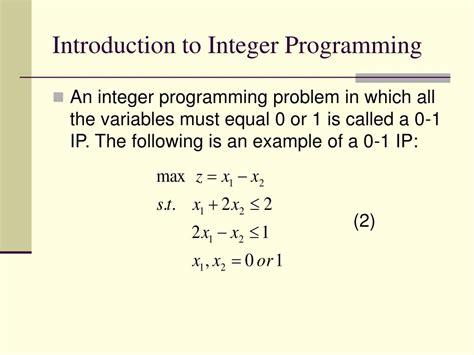 PPT Integer Programming PowerPoint Presentation Free Download ID