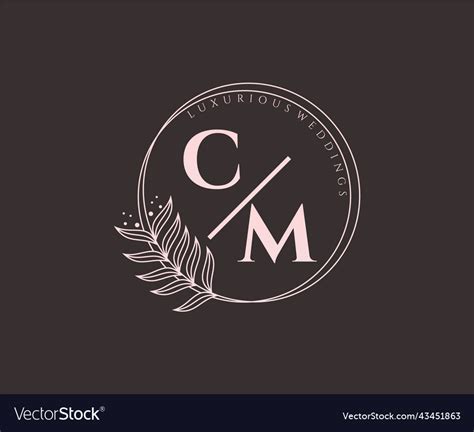 Cm Initials Letter Wedding Monogram Logos Vector Image