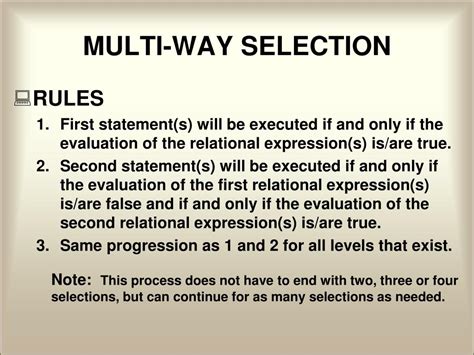 Ppt Control Structures Multi Way Selection Powerpoint Presentation
